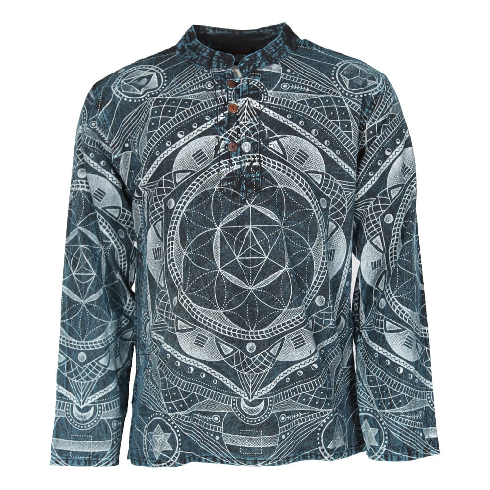 Overdyed Flower Of Life Kurta Shirt – The Hippy Clothing Co.