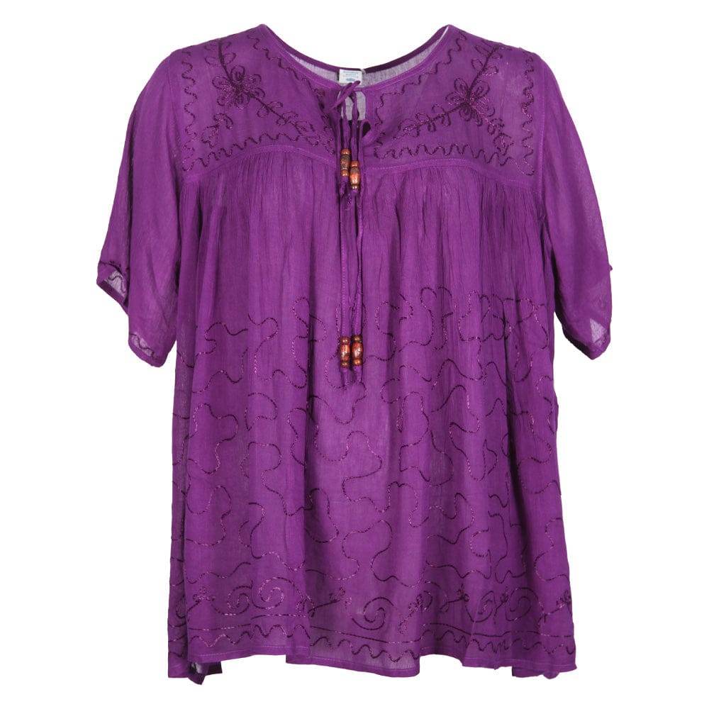 Floaty Embroidered Viscose Blouse – The Hippy Clothing Co.