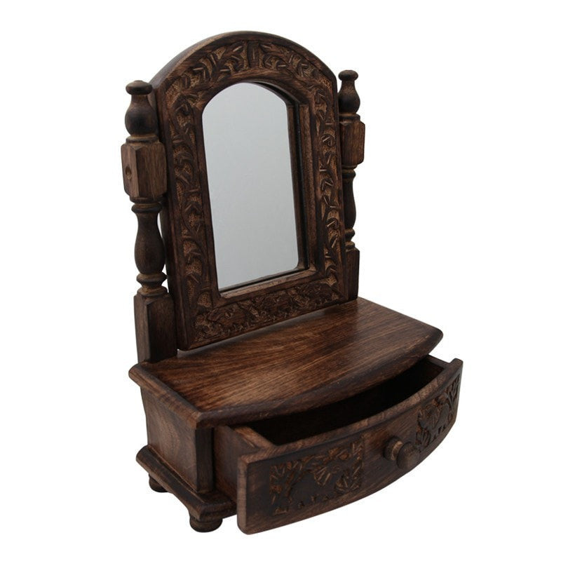 Mango Wood Vanity Mirror With Drawer – The Hippy Clothing Co.