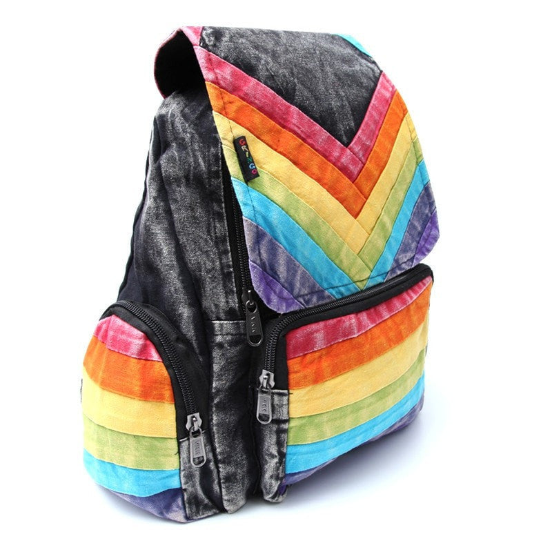 Rainbow Chevron Cotton Backpack – The Hippy Clothing Co.